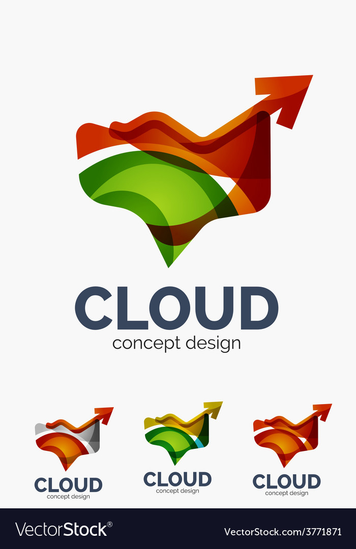 Modern cloud logo set Royalty Free Vector Image
