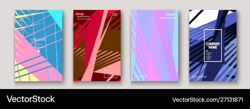 Modern cover collection design abstract retro 90s Vector Image