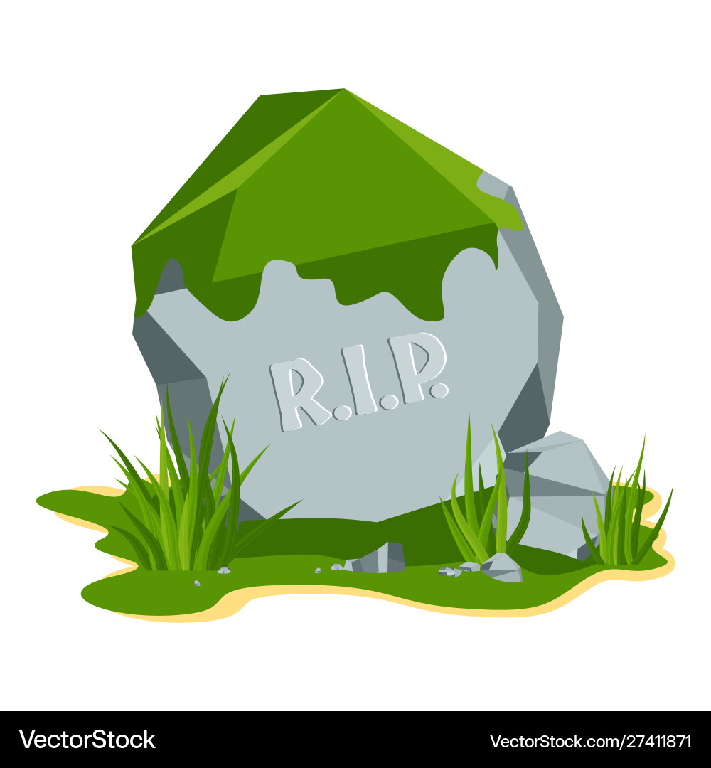 Old decrepit grave in a cemetery decoration Vector Image