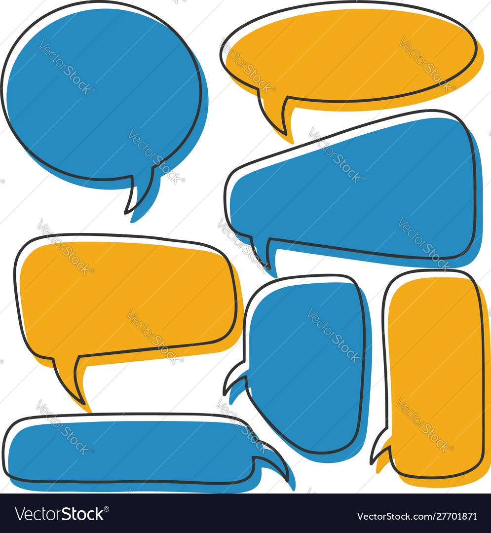 Set different speech bubbles cartoon talking Vector Image Set different speech bubbles cartoon talking Vector Image