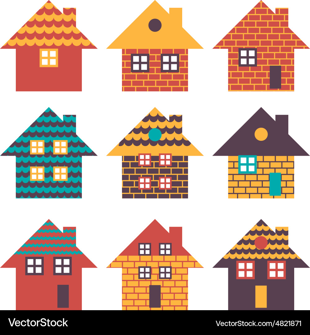 Set of houses Royalty Free Vector Image - VectorStock