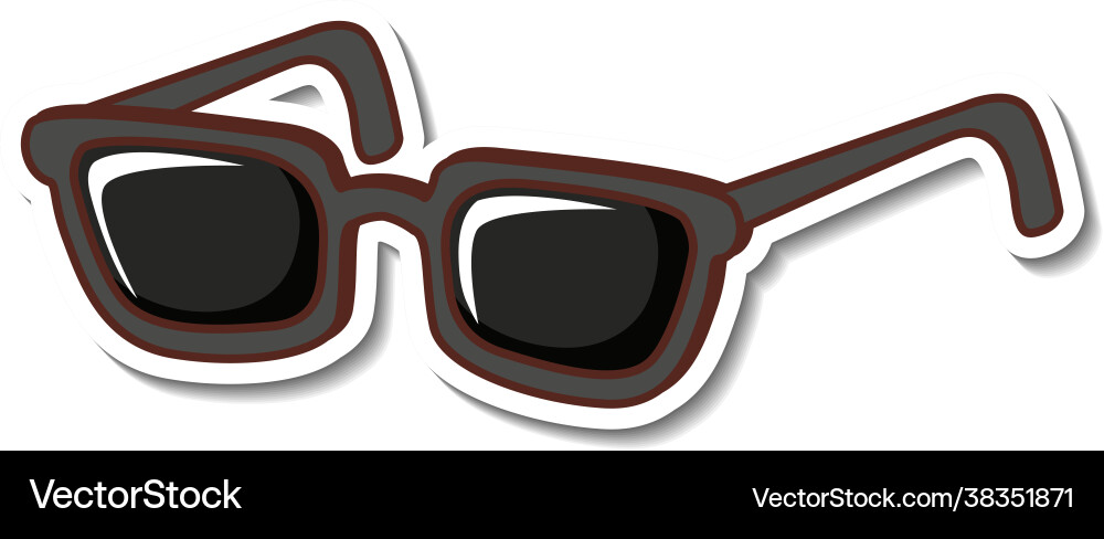 Sticker design with sunglasses eyewear isolated Vector Image