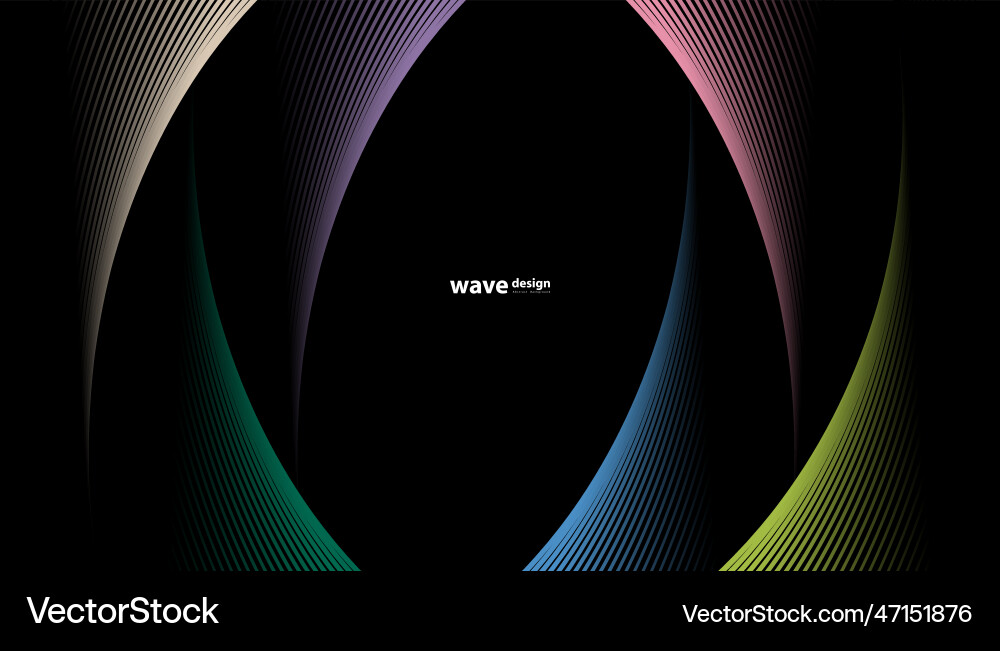 Abstract colorful wavy stripes background curved Vector Image