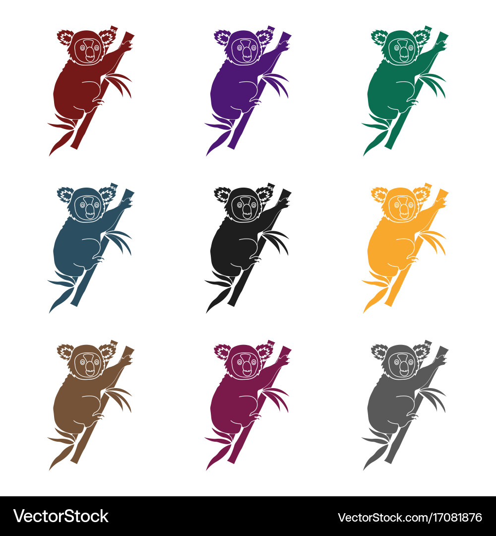 Australian koala icon in black style isolated Vector Image