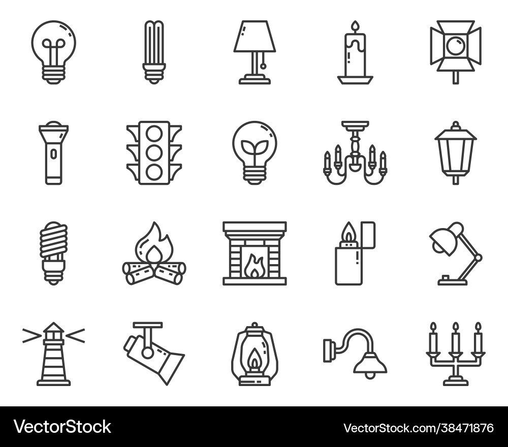 Lighting outline icon and symbol for website Vector Image