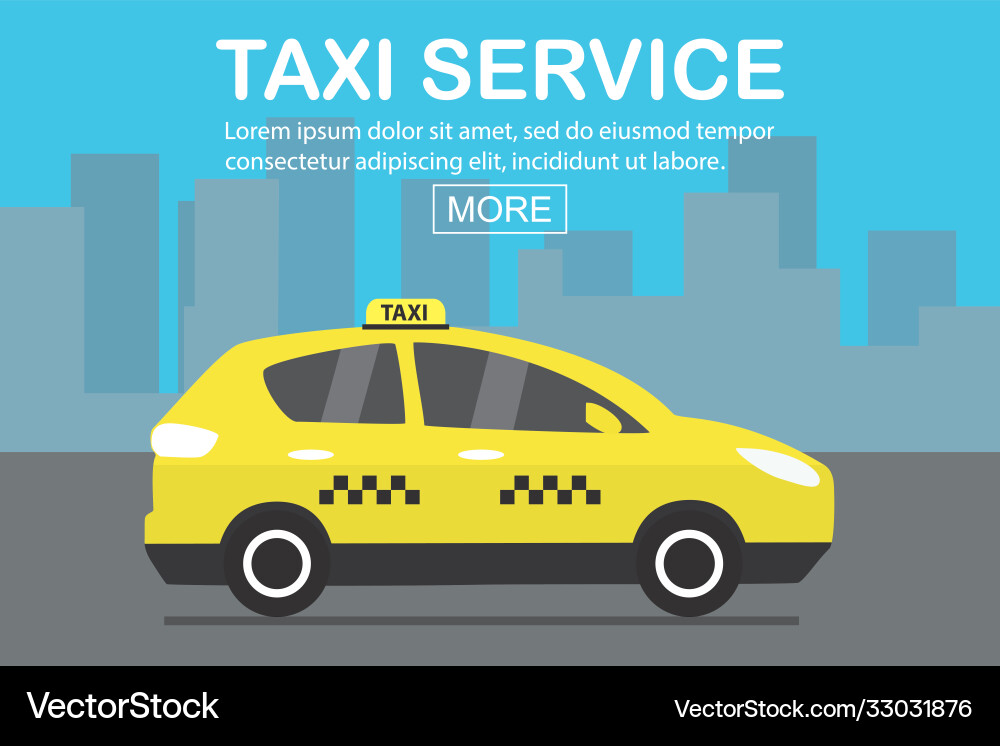 Modern yellow taxi car Royalty Free Vector Image