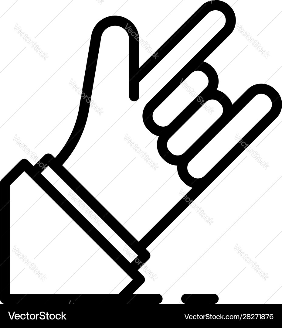 Rock hand sign icon outline style Royalty Free Vector Image