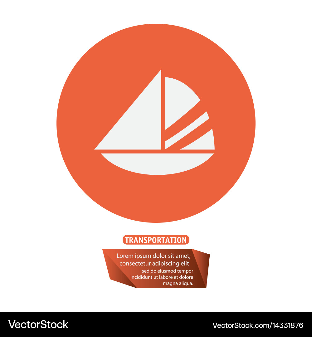 Sailing boat transport pictogram Royalty Free Vector Image