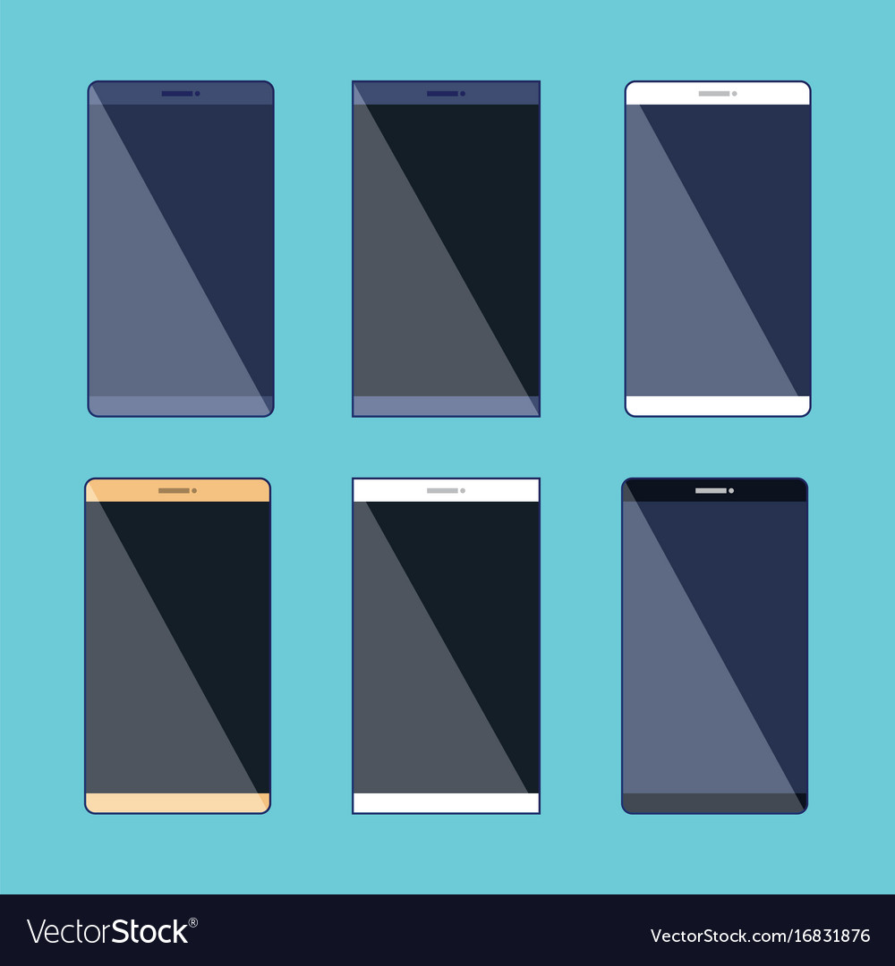 Set smartphone device communication digital Vector Image