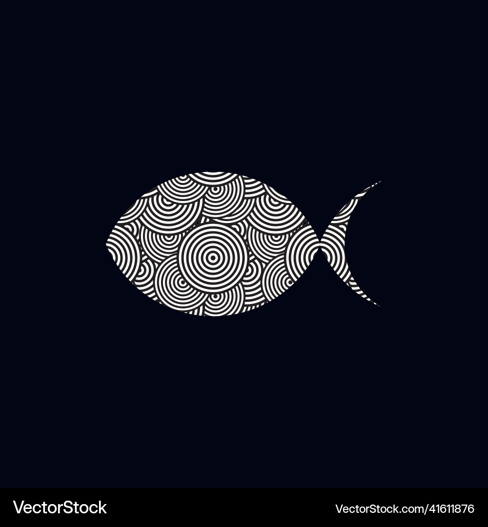 Silhouette of a fish with a striped pattern Vector Image