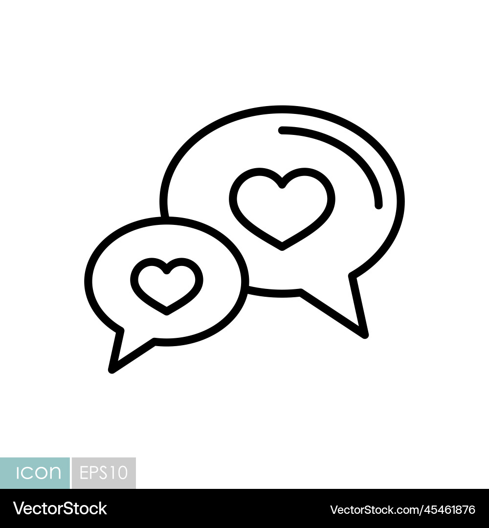 Speech bubbles with heart icon valentines day Vector Image