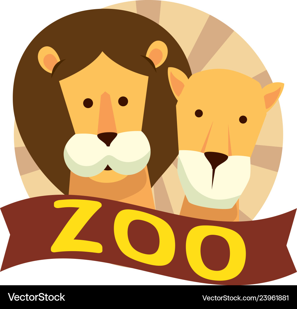 African lions couple characters Royalty Free Vector Image