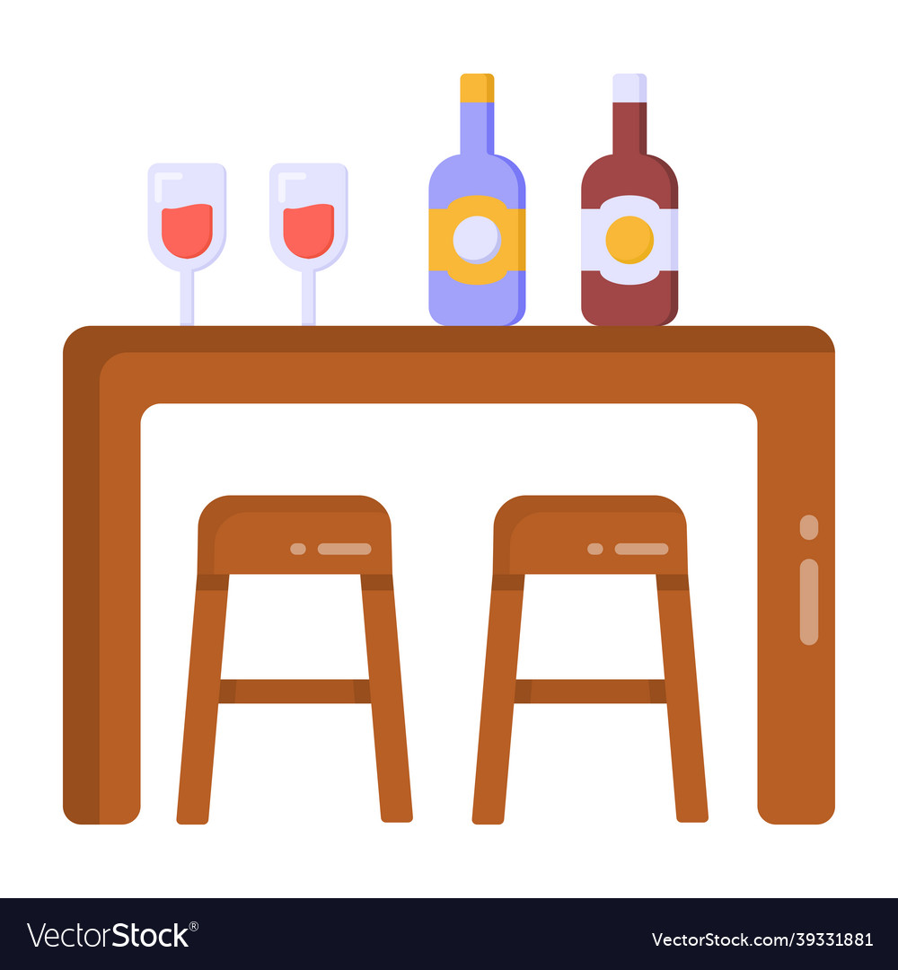 Bar table Royalty Free Vector Image - VectorStock