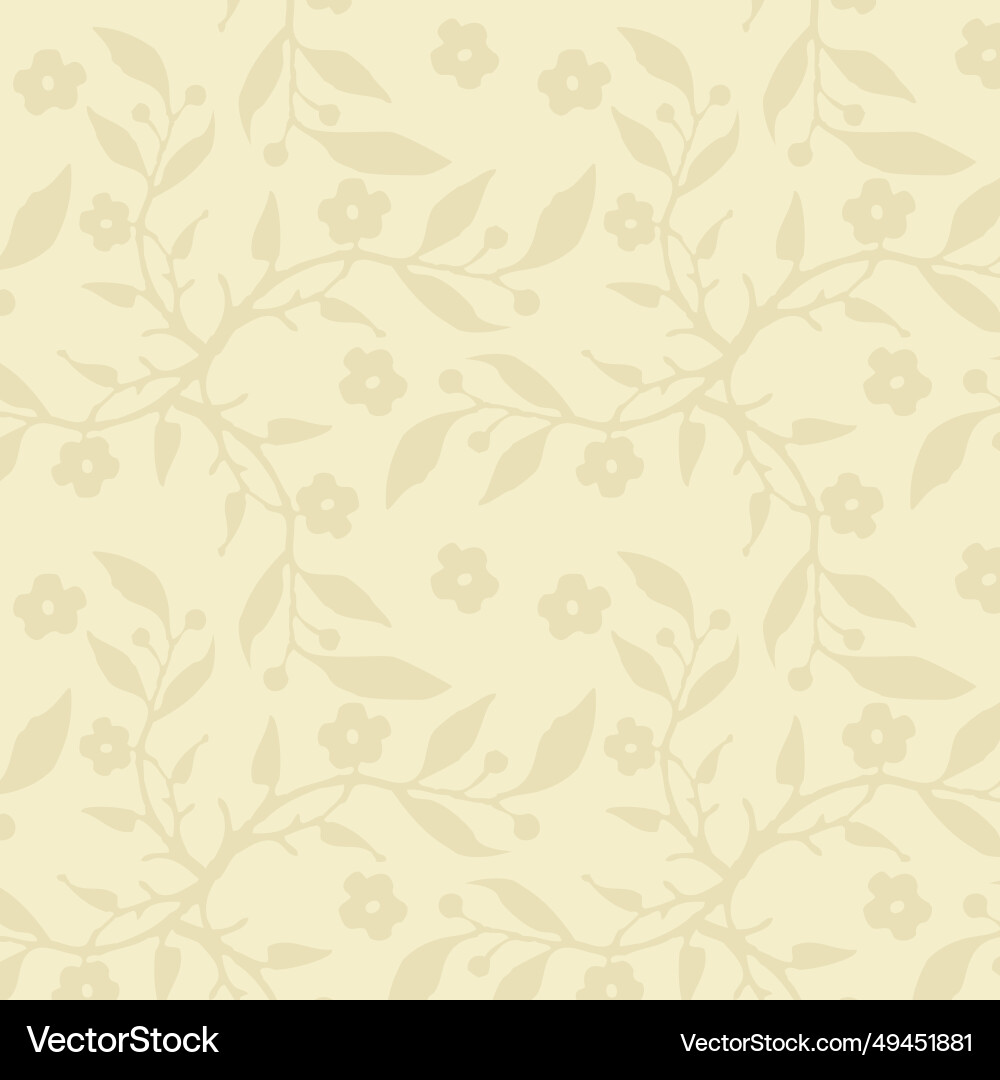 Beige natural floral decorative design background Vector Image