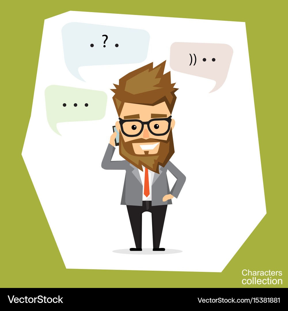 Businessman talking on the phone Royalty Free Vector Image