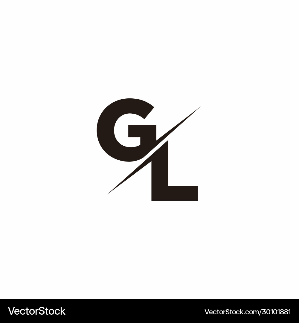 Gl logo letter monogram slash with modern logo Vector Image