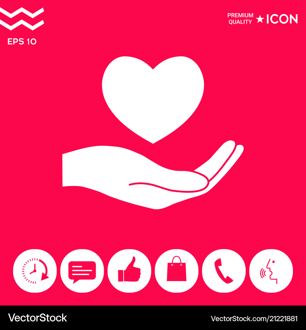 Hand holding heart symbol Royalty Free Vector Image