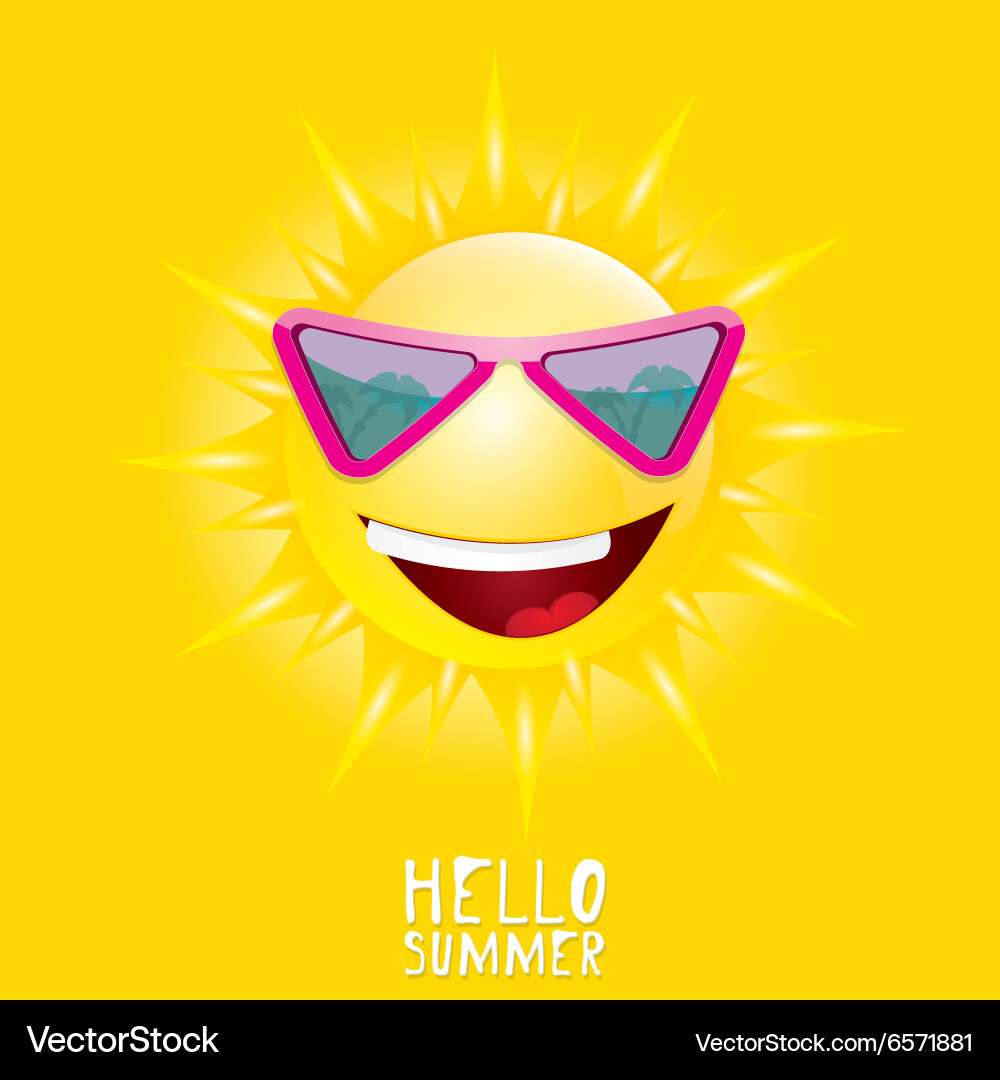 Hello summer smiling sun Royalty Free Vector Image
