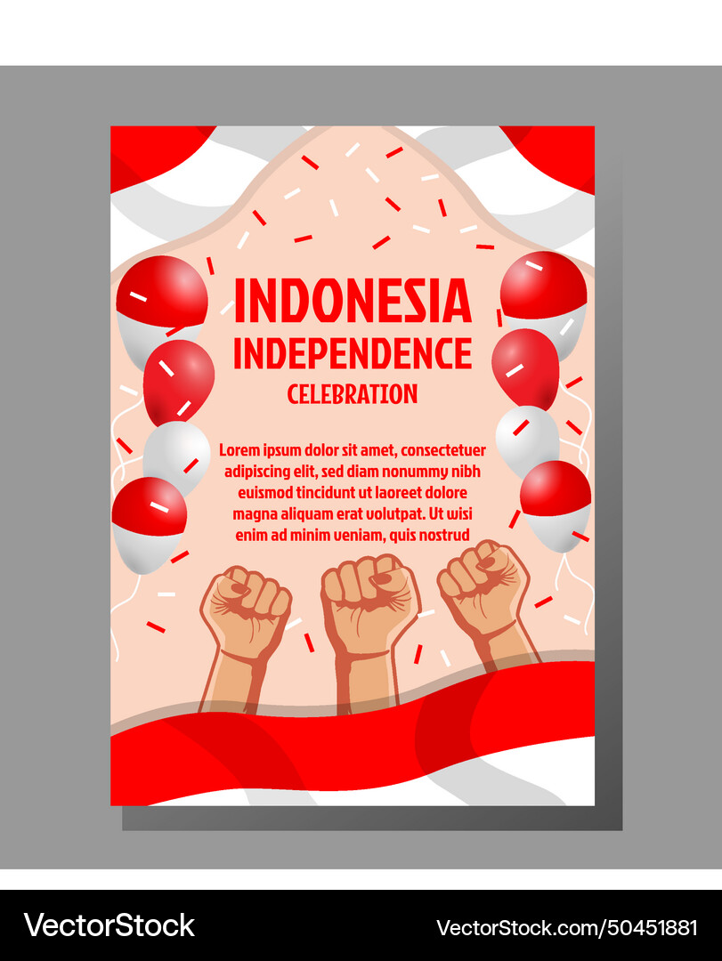 Indonesia independence celebration poster design Vector Image