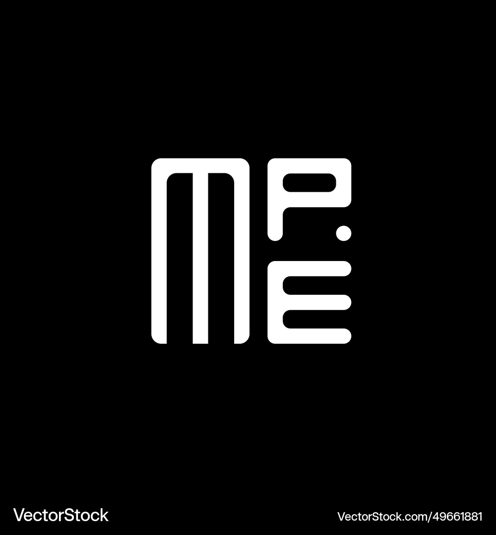Mpe letter logo design simple and modern Vector Image