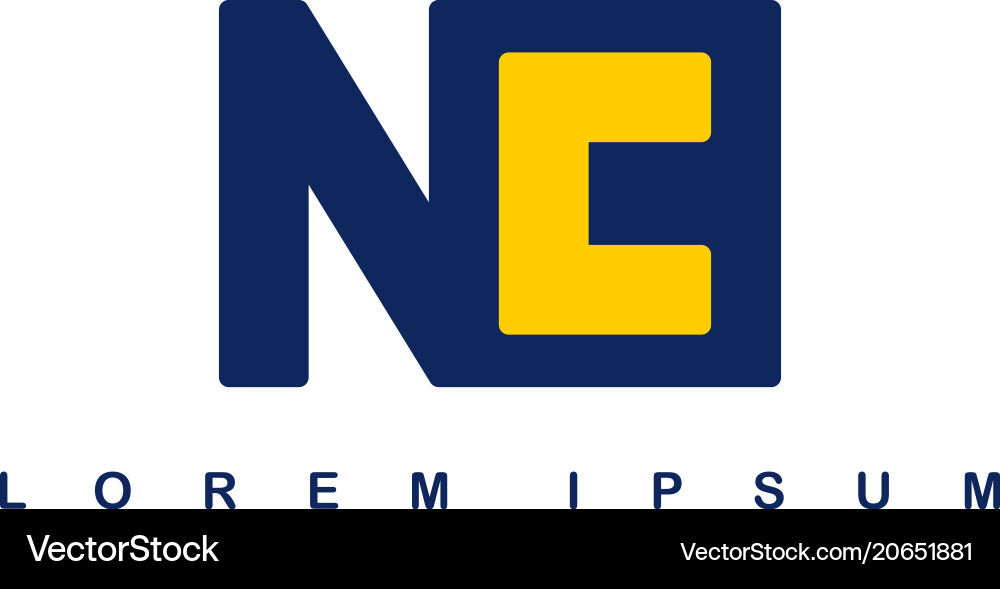 Nc alphabet letter art theme logo logotype Vector Image