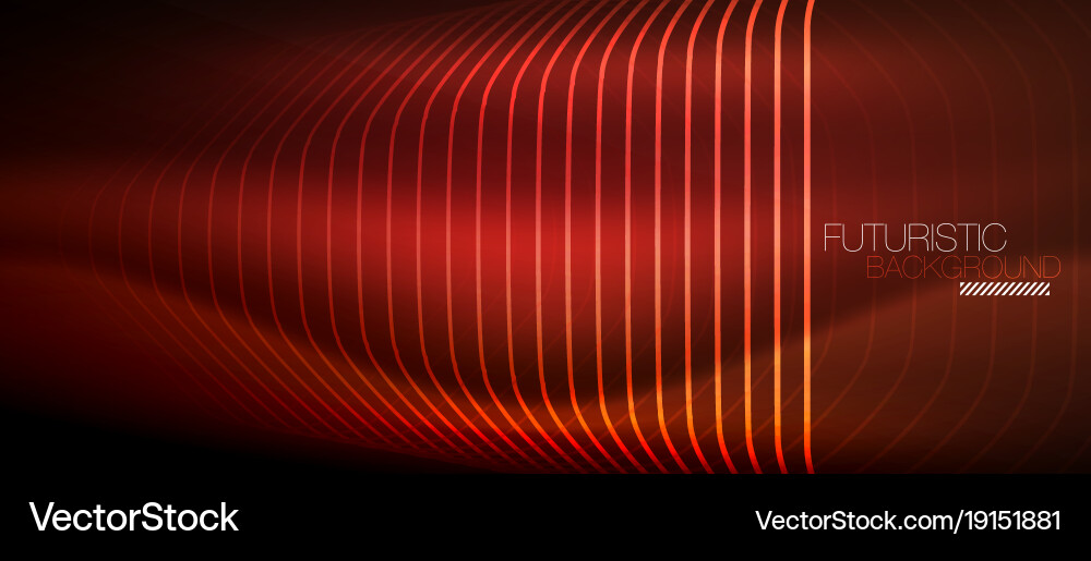 Neon glowing techno lines Royalty Free Vector Image