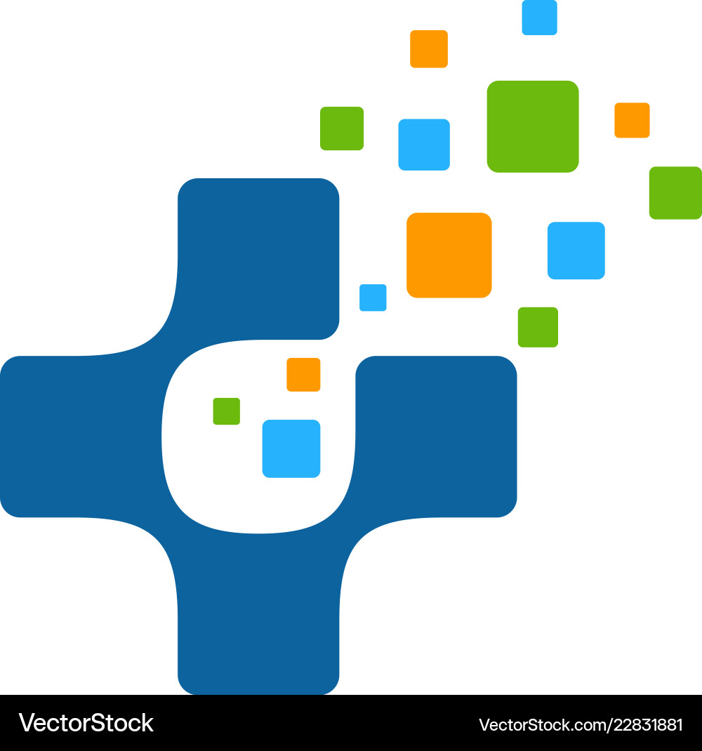 Pixel medical logo icon design Royalty Free Vector Image