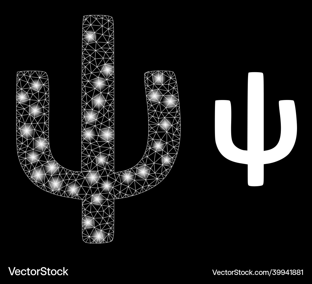 Polygonal 2d mesh psi greek lowercase symbol Vector Image