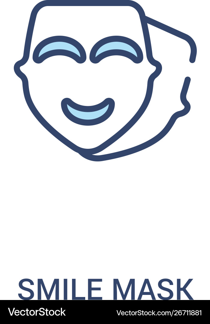 Smile mask concept 2 colored icon simple line Vector Image