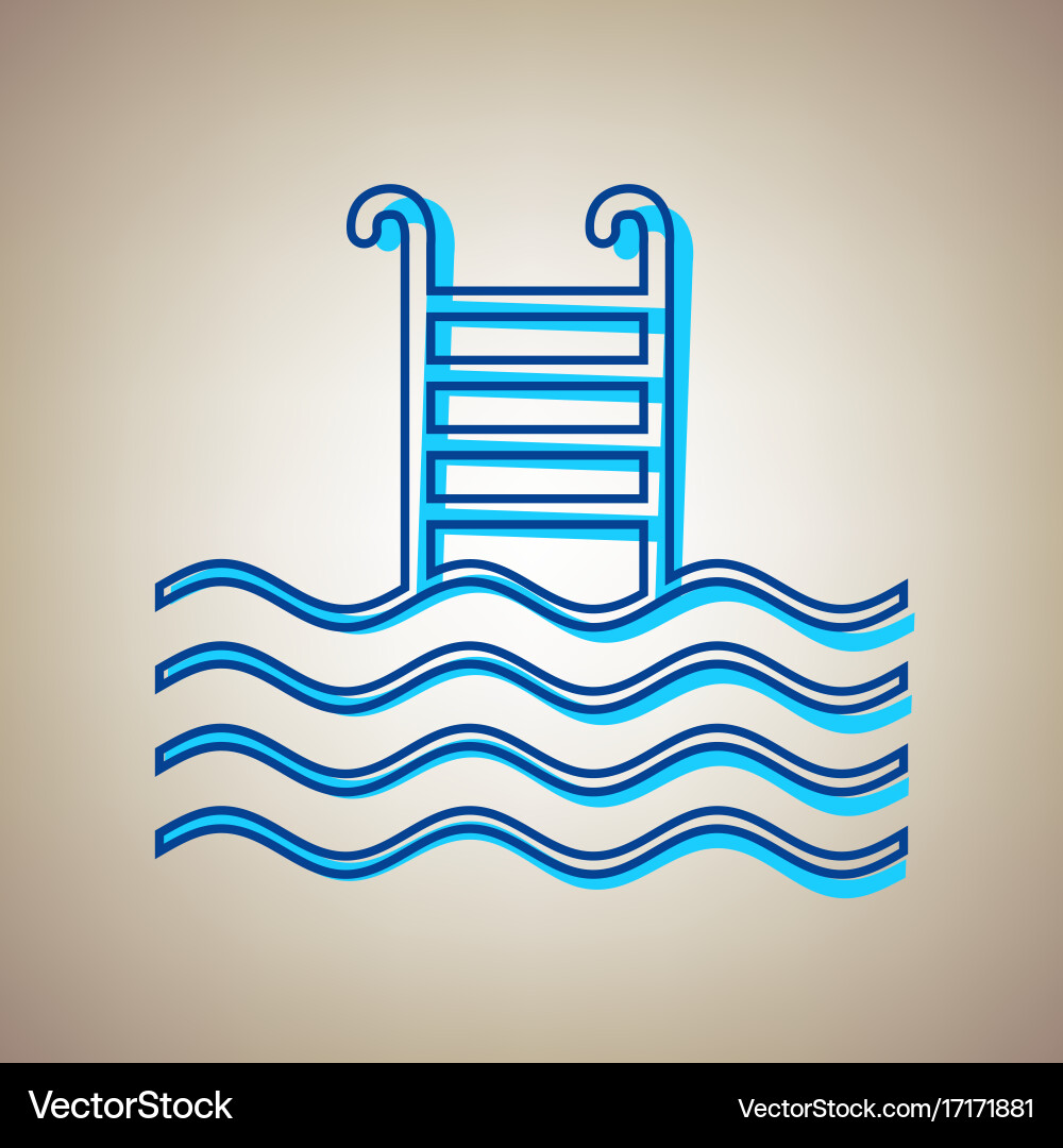 Swimming pool sign sky blue icon Royalty Free Vector Image