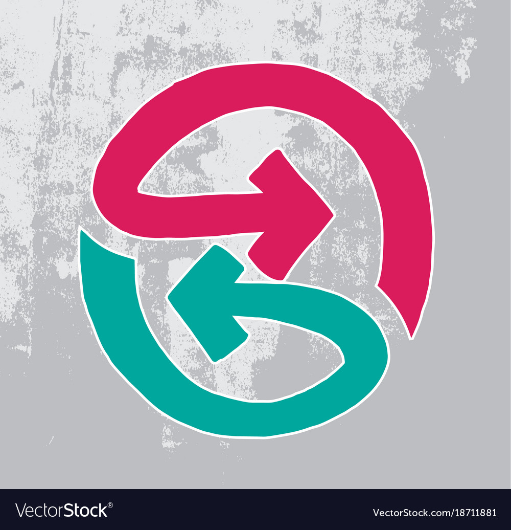 Symbol of bidirectional arrows hand drawn Vector Image Symbol of bidirectional arrows hand drawn Vector Image