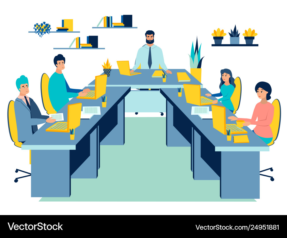 Team work conference meeting business talking Vector Image