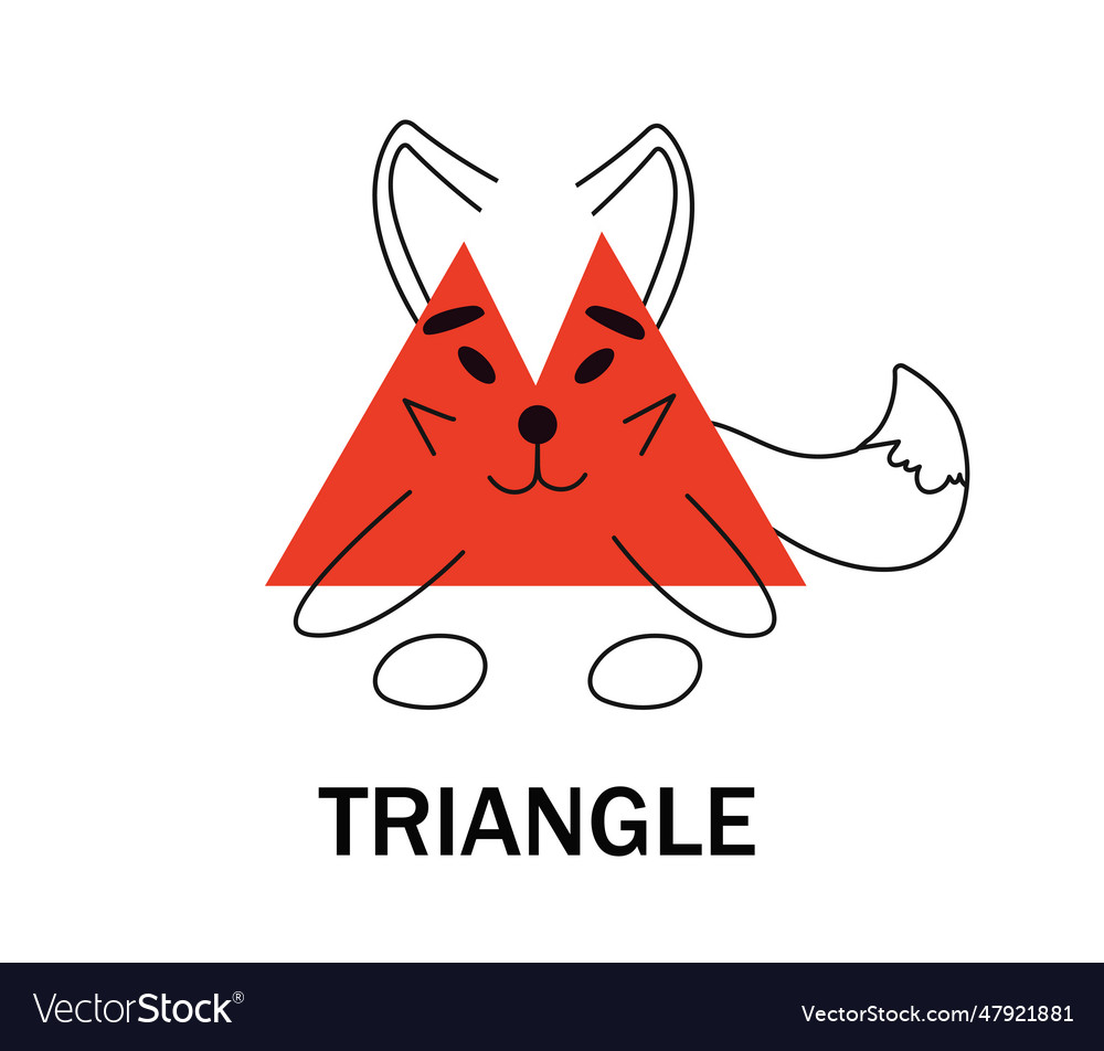 Triangle red mouse line concept Royalty Free Vector Image
