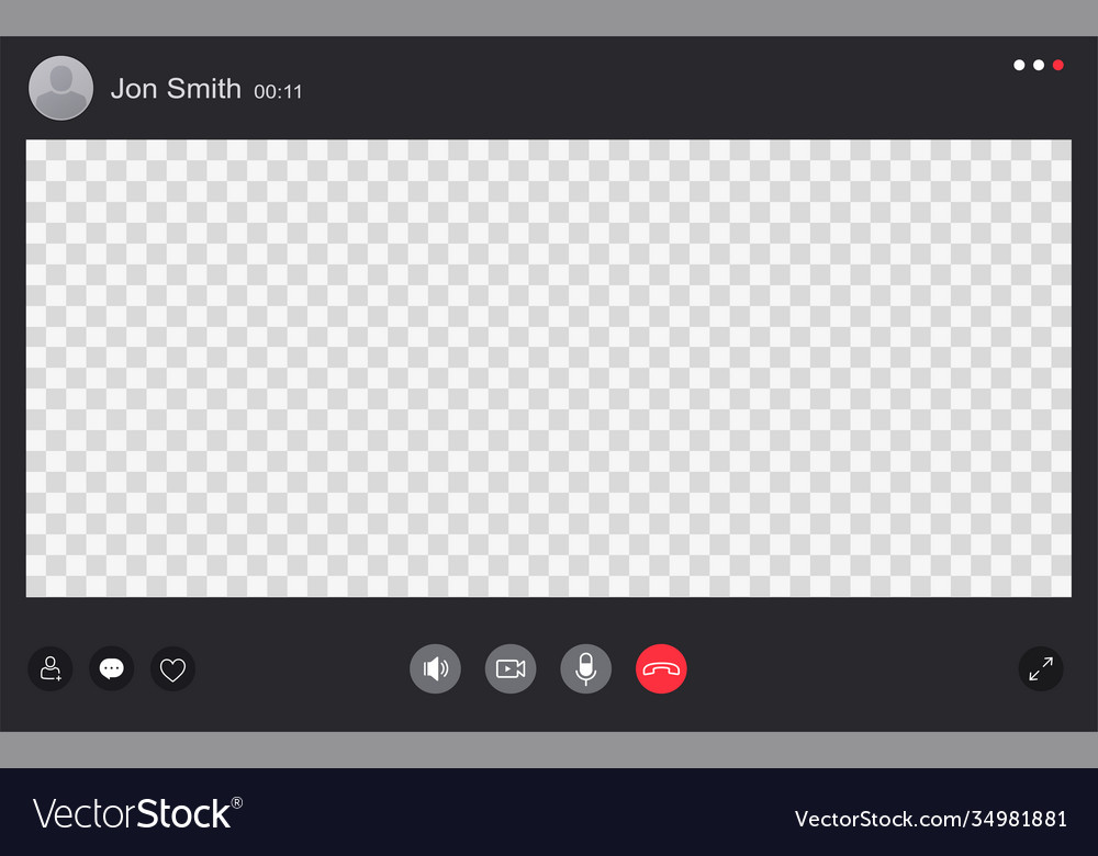 Video chat interface user web call window Vector Image