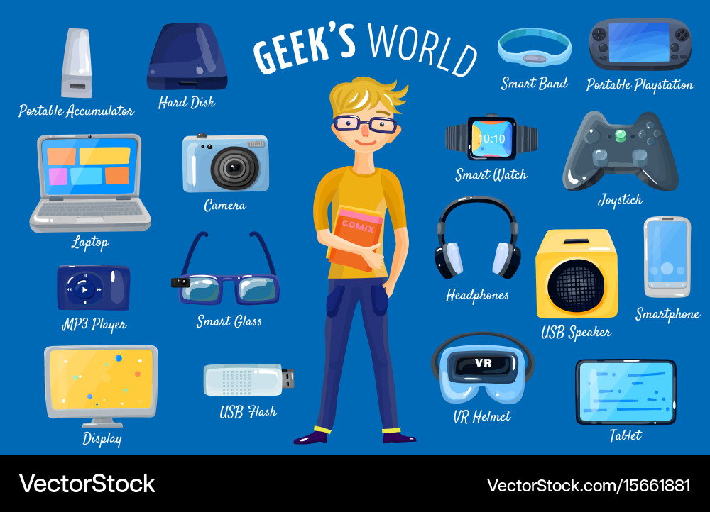 World of gadgets set Royalty Free Vector Image