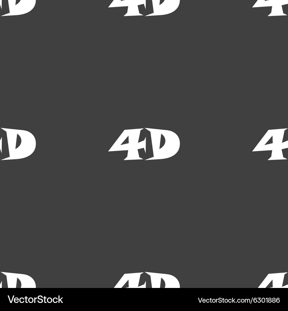 4d sign icon 4d-new technology symbol seamless Vector Image