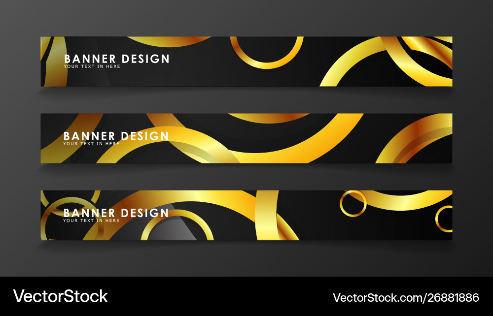 Abstract circle banner fancy golden Royalty Free Vector