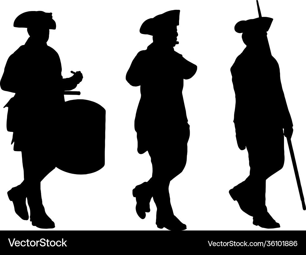 American revolutionary war soldiers marching Vector Image
