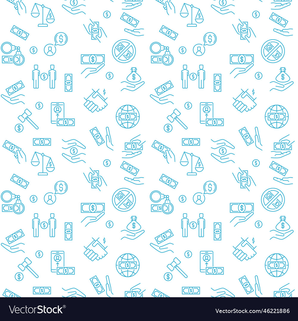 Bribery and corruption seamless background Vector Image