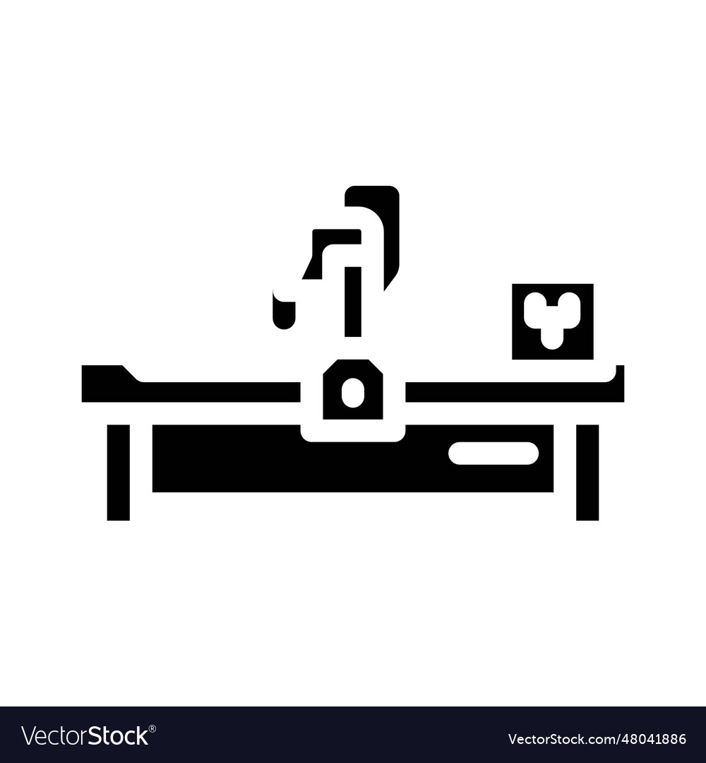 Cnc machine manufacturing engineer glyph icon Vector Image