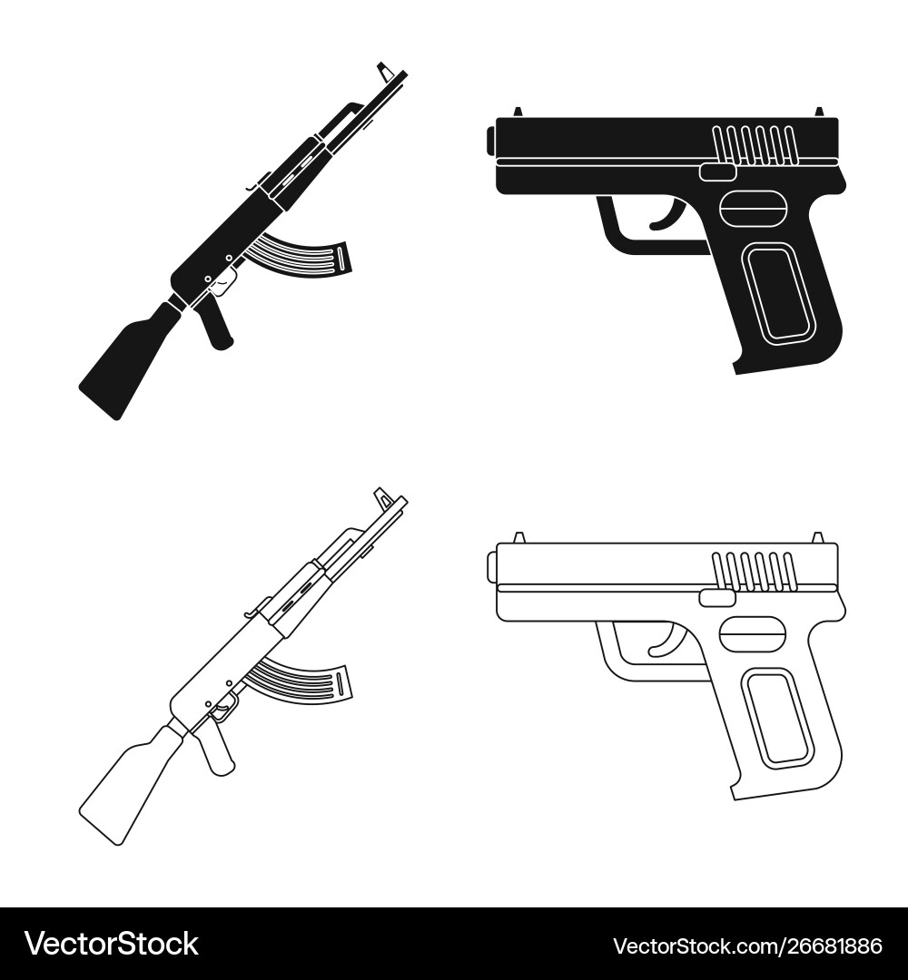 Design weapon and gun sign collection Royalty Free Vector