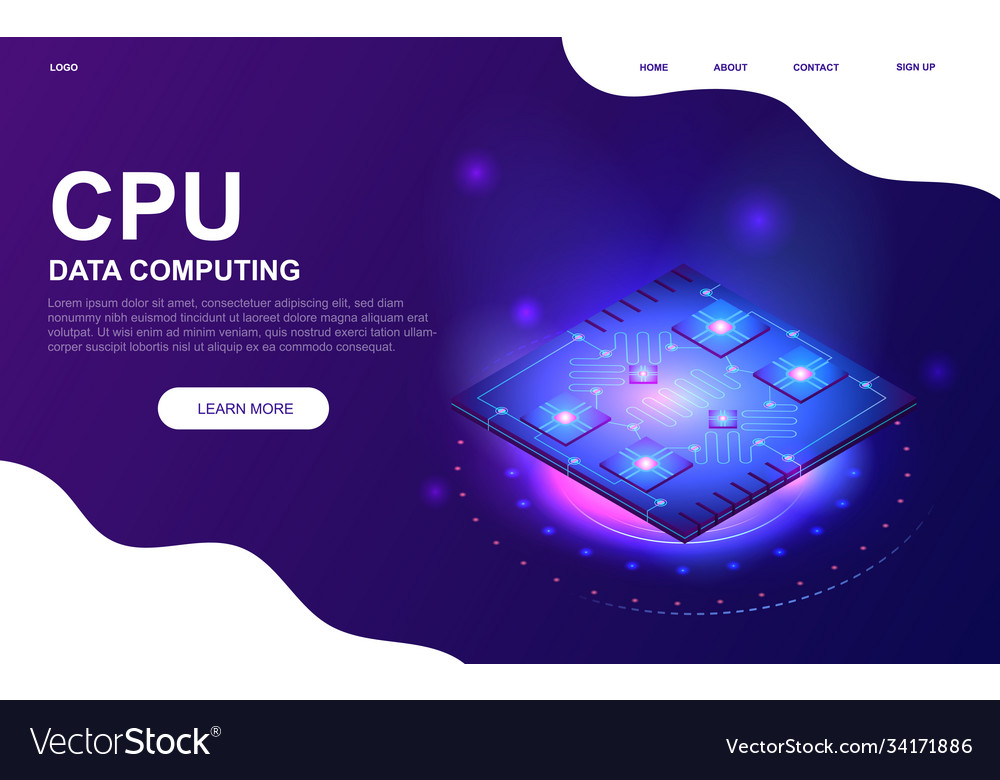 Futuristic cpu microchip concept Royalty Free Vector Image