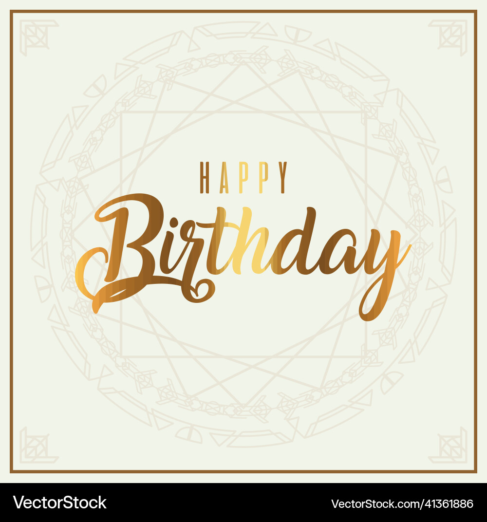 Happy birthday gold lettering Royalty Free Vector Image