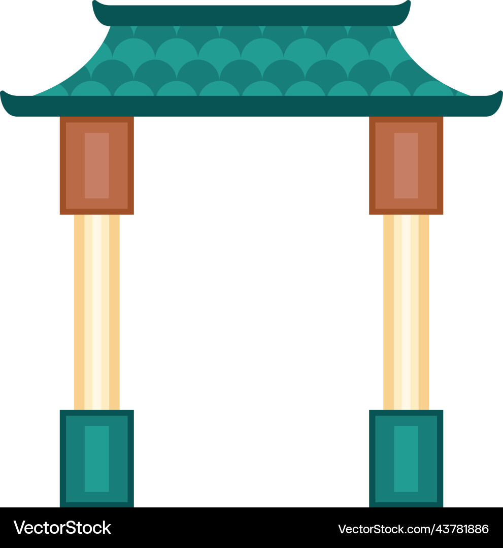 Japanese arch entrance Royalty Free Vector Image