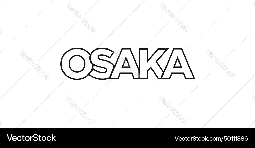 Osaka in the japan emblem design features Vector Image