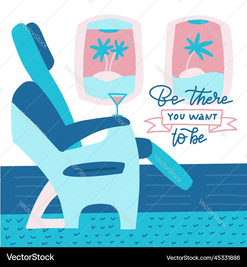 Passenger seat in airplane business class Vector Image