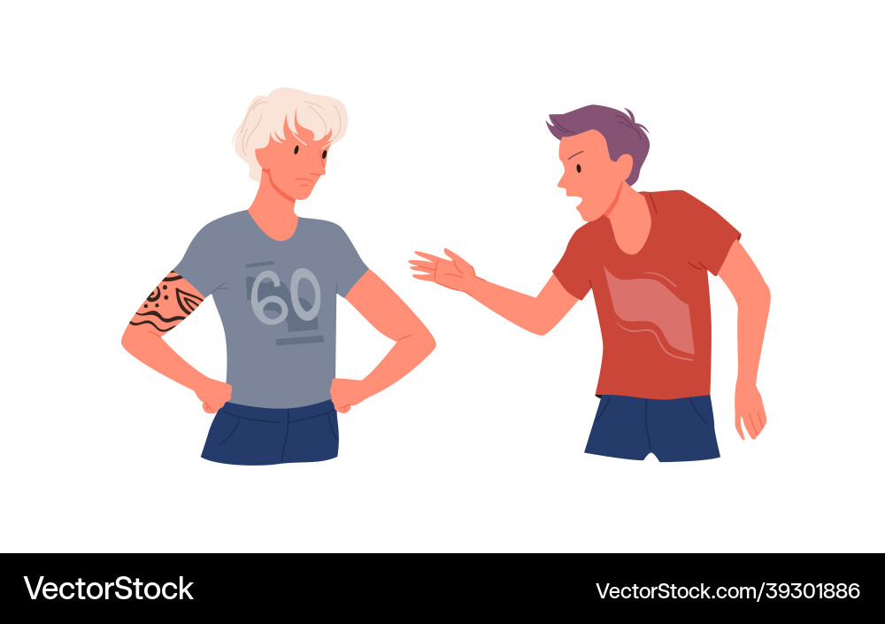 People quarrel screaming in conflict conversation Vector Image