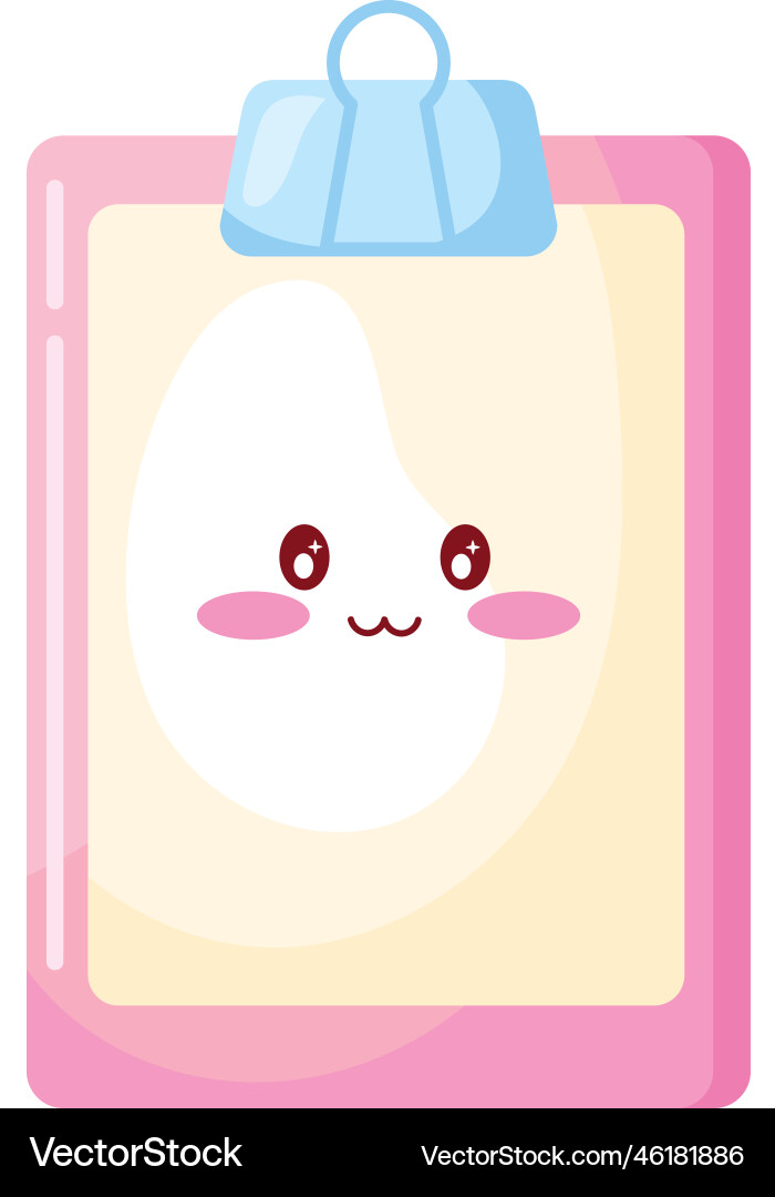 Pink clipboard kawaii style Royalty Free Vector Image
