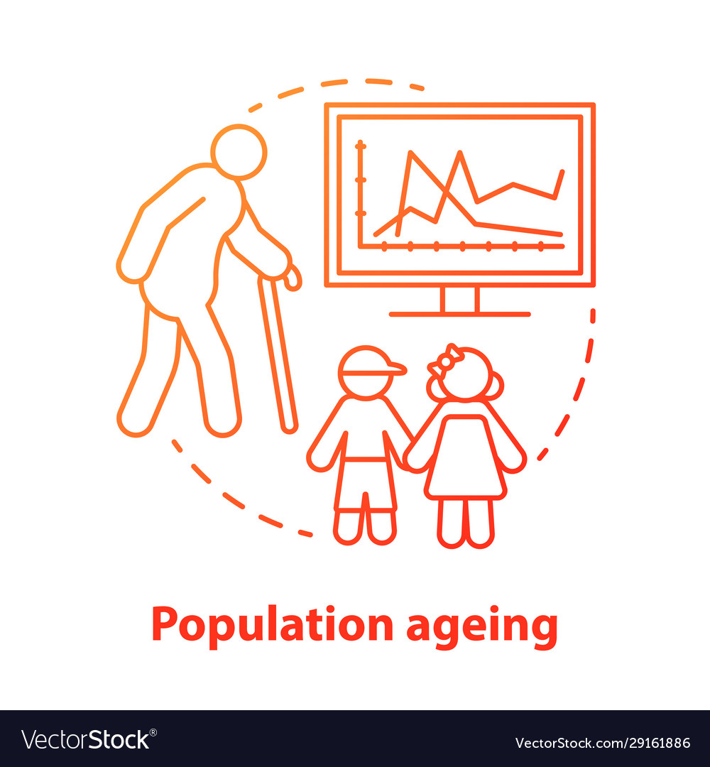 Population ageing concept icon elderly people Vector Image