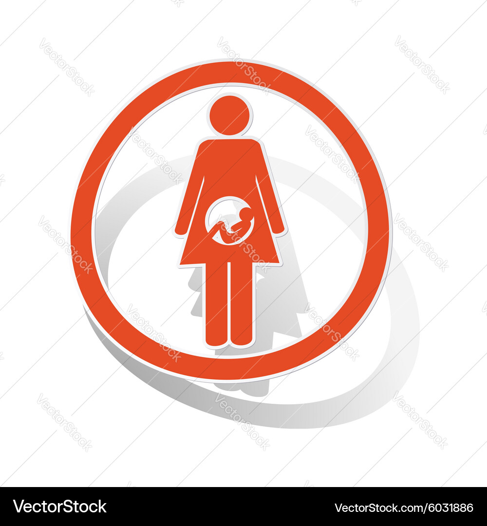 Pregnant sign sticker orange Royalty Free Vector Image